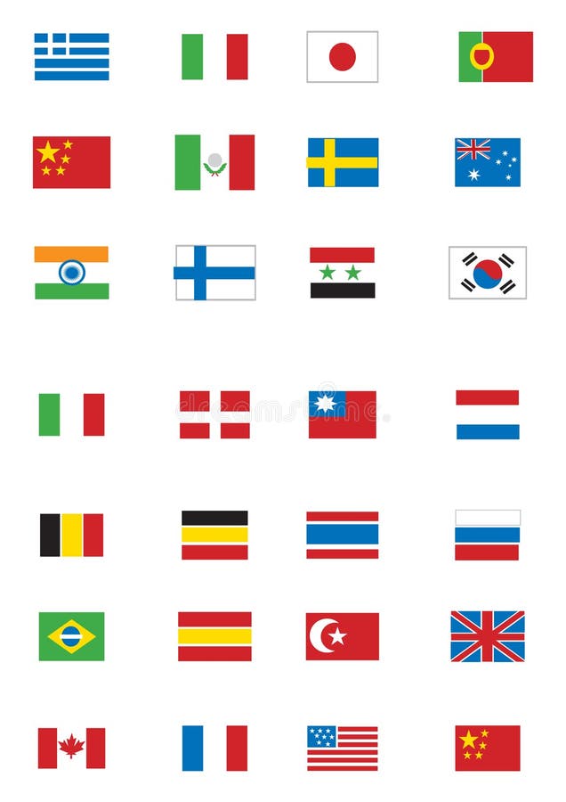 Várias bandeiras ilustração do vetor. Ilustração de grécia - 2474693