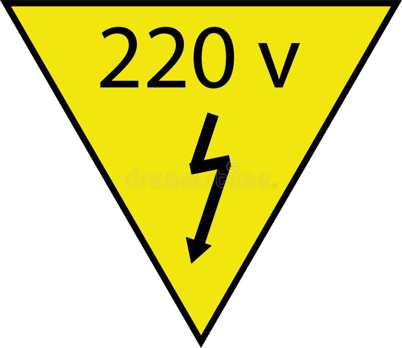 Danger 220V Warning Panels in French Translation Stock Illustration ...