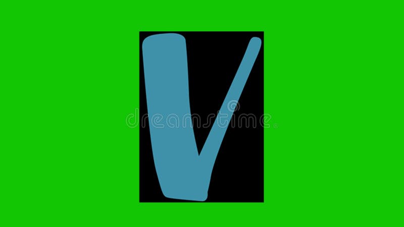 V Alphabet Animation on Green Screen Stock Video - Video of typography ...