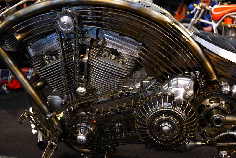 V2 American Motorcycle Engine Editorial Stock Image - Image of american ...