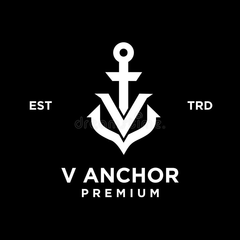 V Anchor Letter Initial Design Icon Logo Stock Vector - Illustration of ...