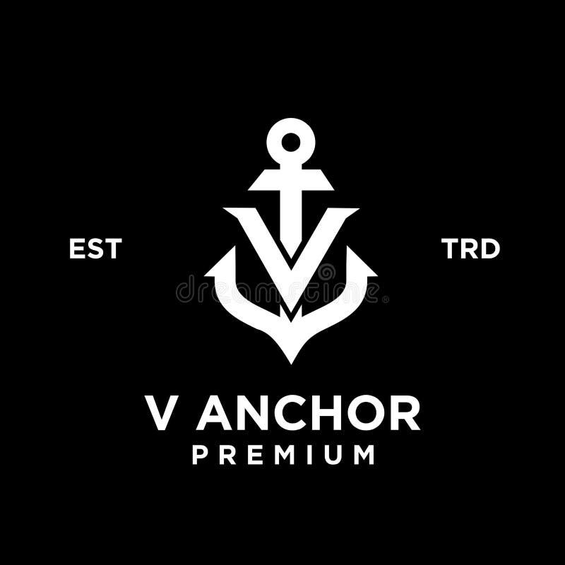 V Anchor Letter Initial Design Icon Logo Stock Vector - Illustration of ...