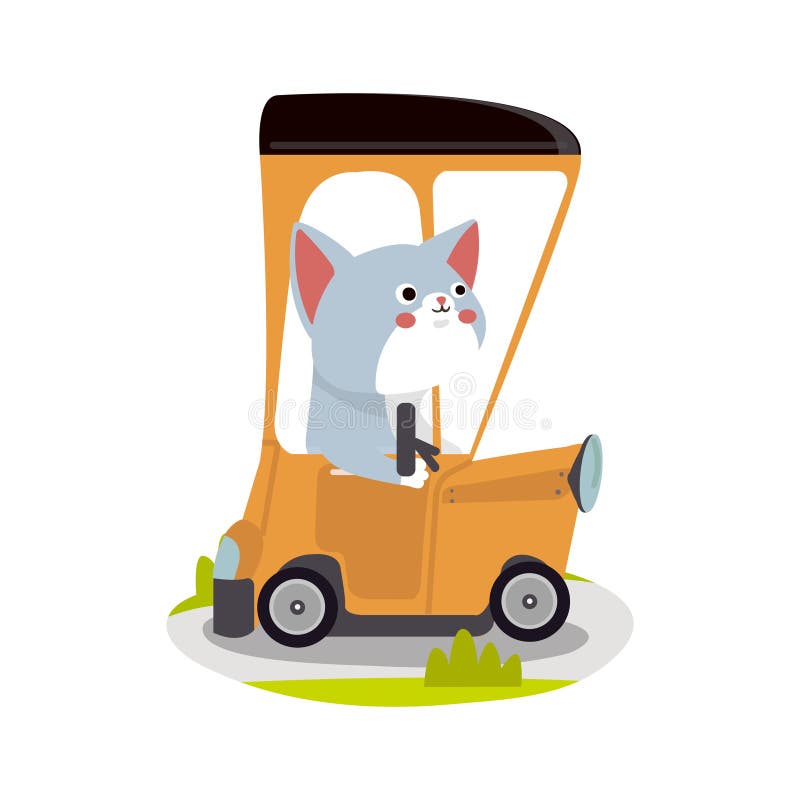 Cute Cat Cartoon Driving Car Stock Illustrations – 242 Cute Cat Cartoon ...