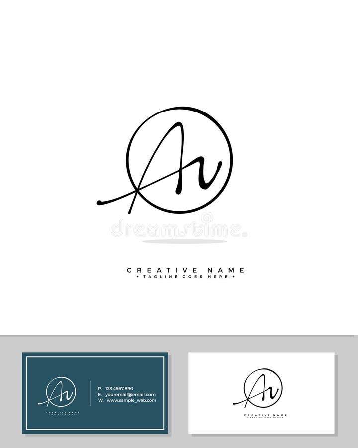 A V AV Initial Logo Signature Vector. Handwriting Concept Logo. Stock ...
