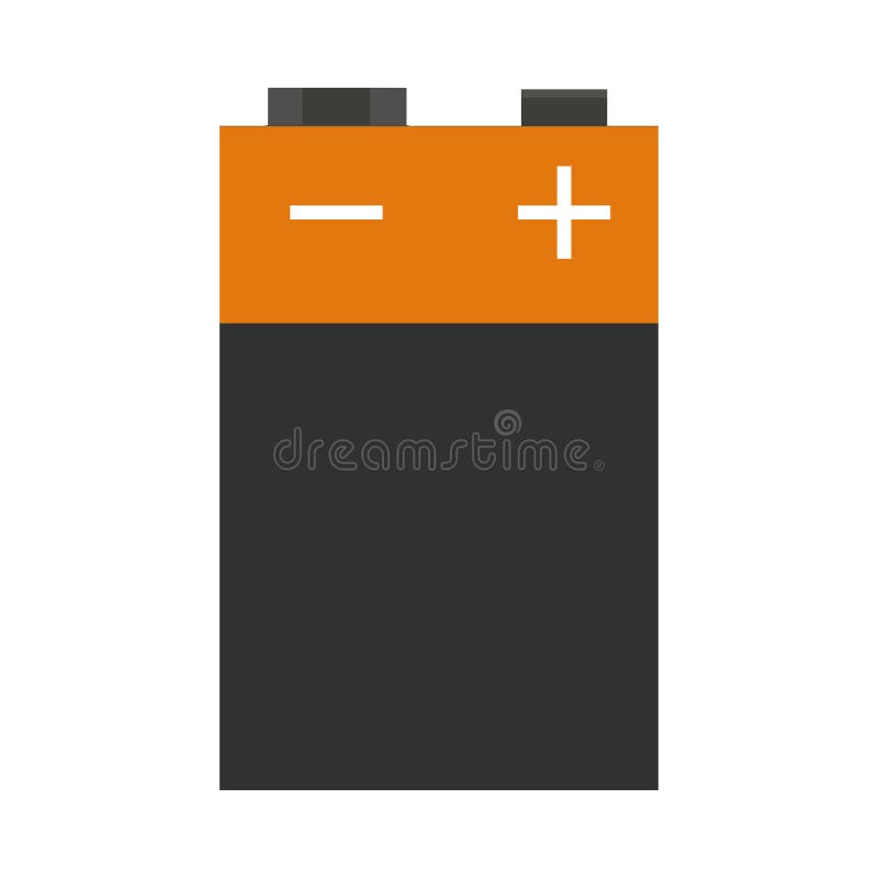 9v Battery Front View Vector Flat Icon Sign Isolated on White Stock ...