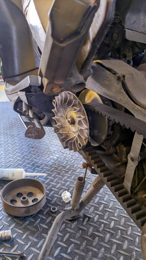 V Belt Repair for Automatic Motorbikes Stock Photo - Image of engine ...