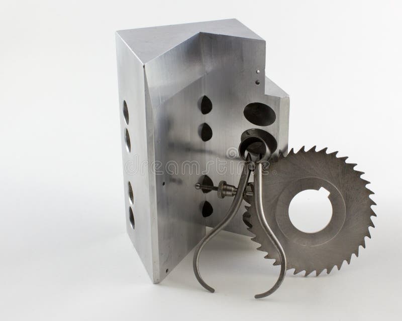 V-Block and Cutter with Spring Calipers Stock Image - Image of calipers ...
