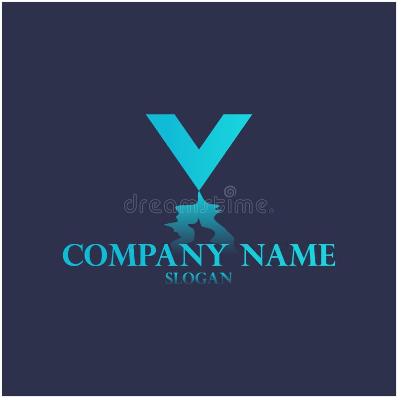 V Blue Logo Inspirations Template Stock Vector - Illustration of ...