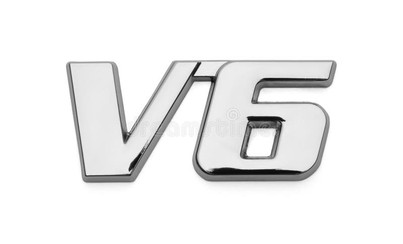 V6 Car Chrome Logo editorial stock photo. Illustration of valve - 150854578