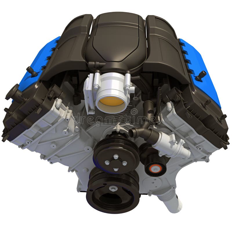 Industrial Diesel Engine 3D Rendering Stock Illustration - Illustration ...