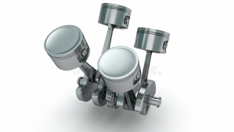 Automobile Technology. Engine Piston X-ray Image Animation.3D. Stock ...