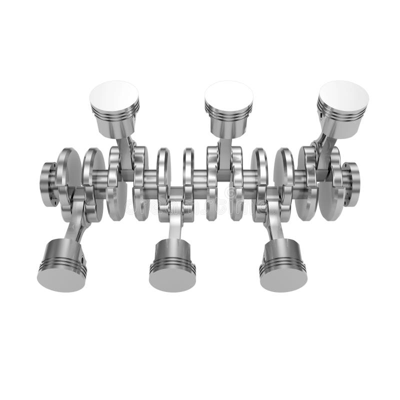 V6 Engine Pistons. 3D Image. Stock Illustration - Illustration of parts ...