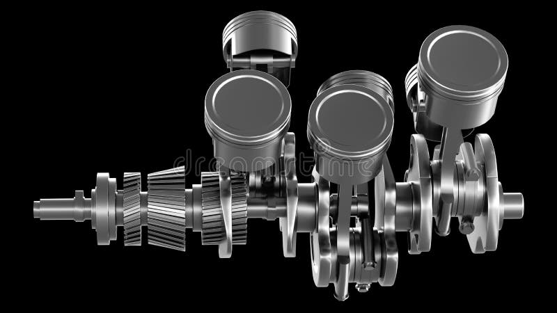V6 Engine Strokes Main Shaft Stock Illustration - Illustration of ...