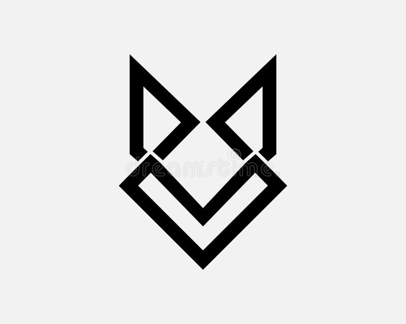 V with Fox Head Minimal Letter Branding Logo Stock Vector ...