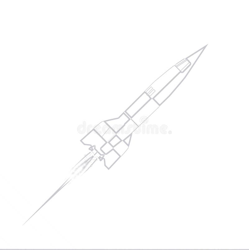 V2 Rocket Launch Sketch stock illustration. Illustration of isolated ...