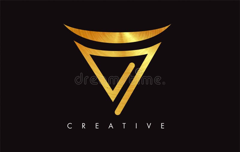 V Golden Letter Modern Trendy Design Logo. Letter V Icon Logo with ...