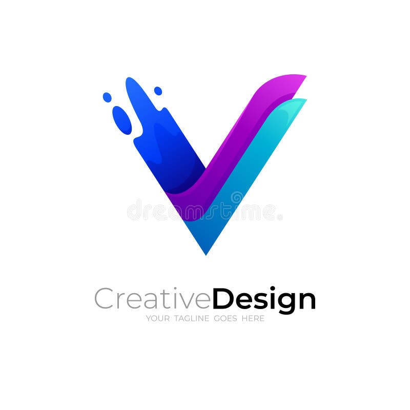 V Icon Vector, Letter V Logo and Colorful Design Stock Vector ...