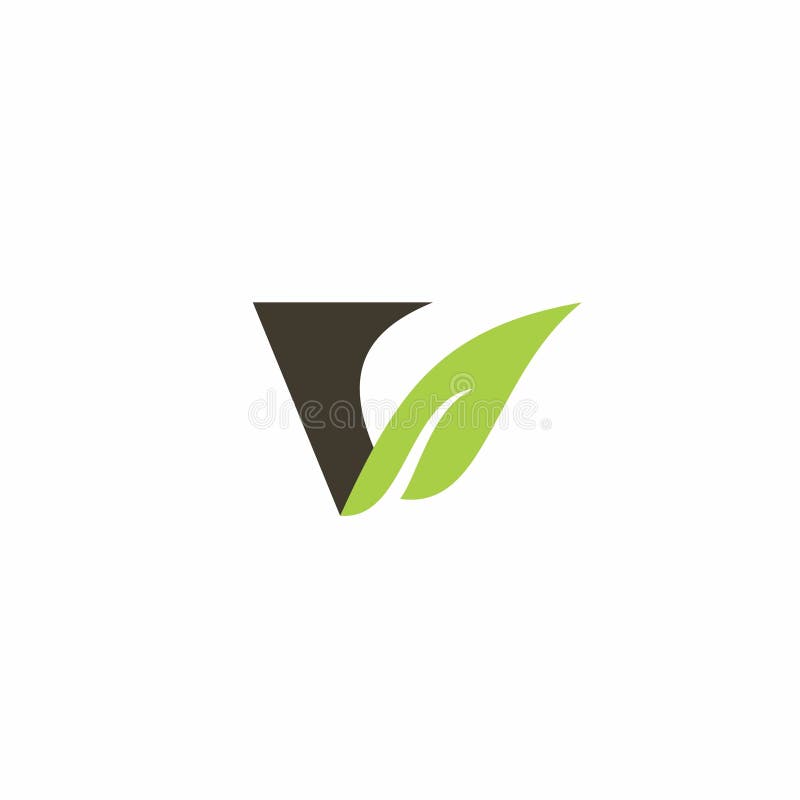 V Leaf Logo Vector. V Nature Leaf Icon Stock Illustration ...