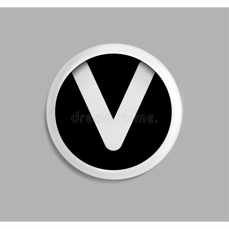 V Letter in Circle Icon Logo Element. Letter Logo Template Stock Vector ...