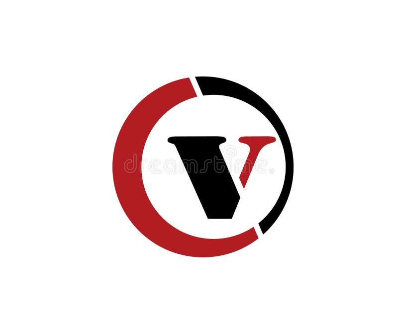 V Letter Circle Logo Icon Template Stock Illustration - Illustration of ...