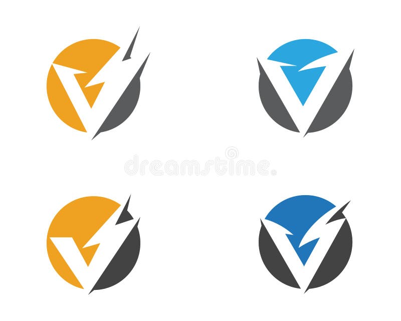 V Letter Lightning Logo Template Stock Vector - Illustration of power ...