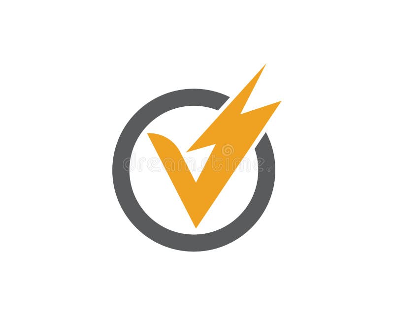 V Letter Lightning Logo Template Stock Vector - Illustration of load ...