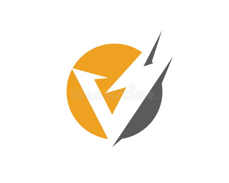 V Letter Lightning Logo Template Stock Vector - Illustration of load ...