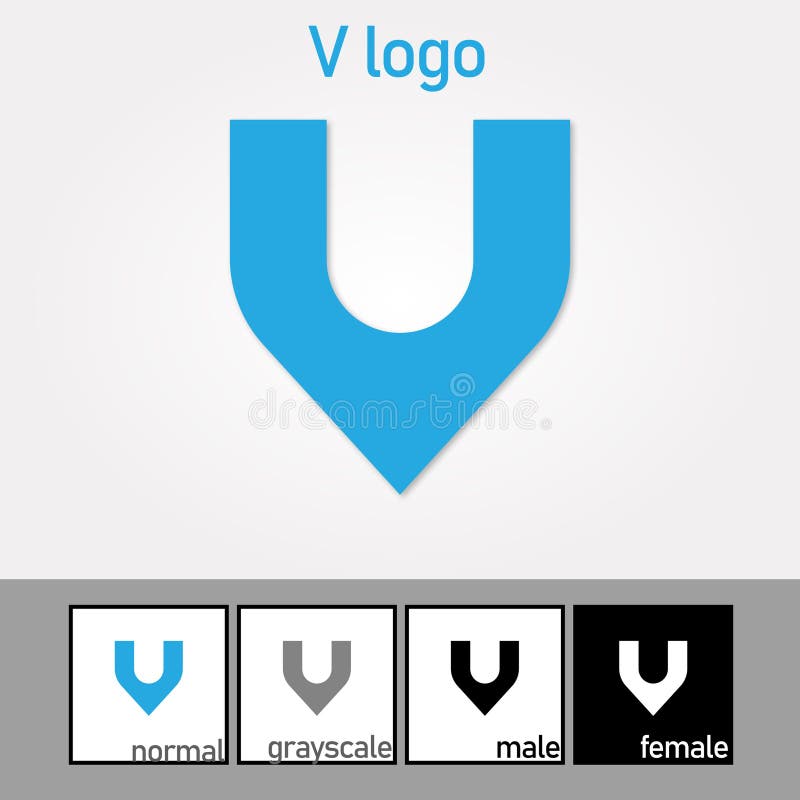 V Letter Logo. Blue Color stock vector. Illustration of sign - 309313937