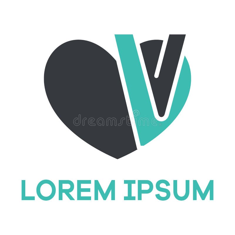 Love Heart Letter V Vector Logo Stock Illustrations – 139 Love Heart ...