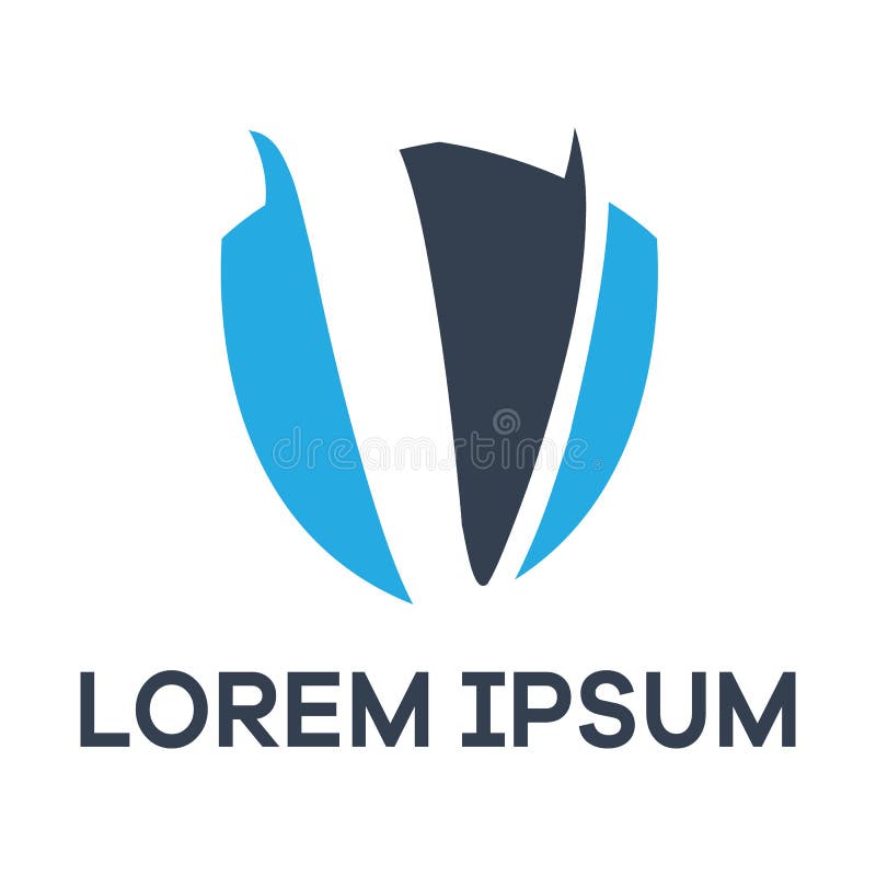 V Letter Logo Design. Letter V in Shield Vector Illustration. Safety ...