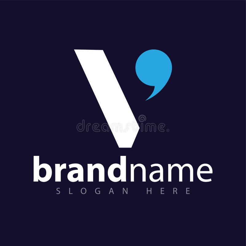 V Letter Talk Logo Vector Stock Template Stock Vector - Illustration of ...