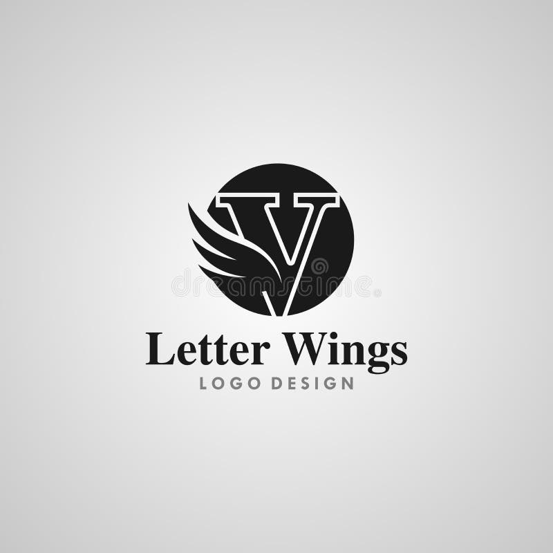 V Letter Wings Logo Template Stock Vector - Illustration of font ...