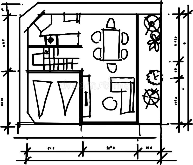 House Line Drawing,a Line Drawing Using Interior Architecture ...