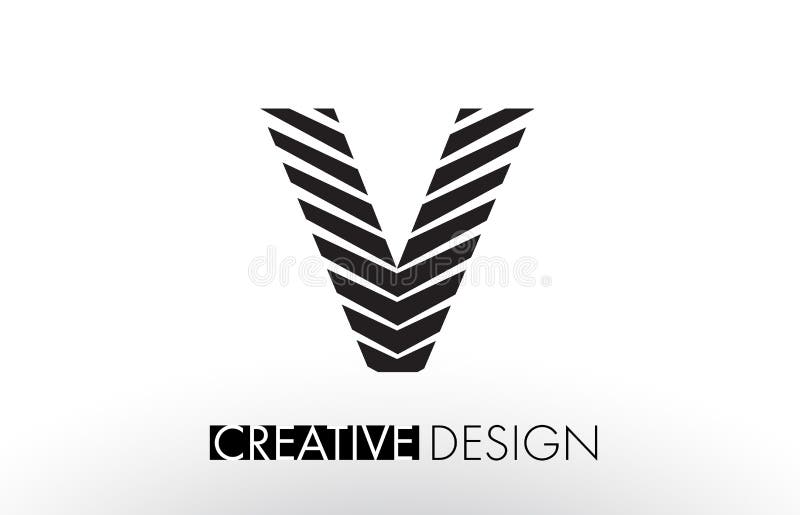V Lines Letter Design with Creative Elegant Zebra Stock Vector ...