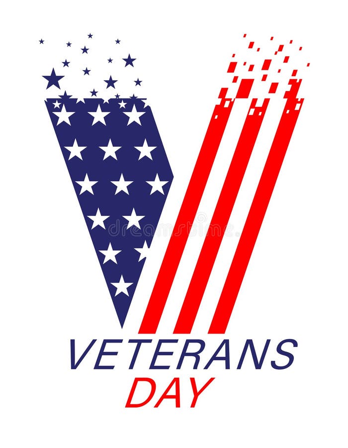 The V Logo Formed the US Flag. Veterans Day Stock Illustration ...