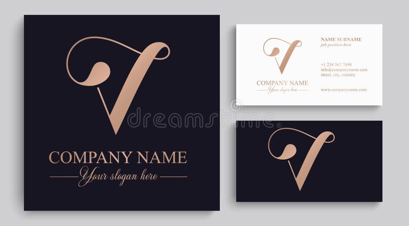 V Logo. V Letter Logo Template Elements. Personal Monogram Stock Vector ...
