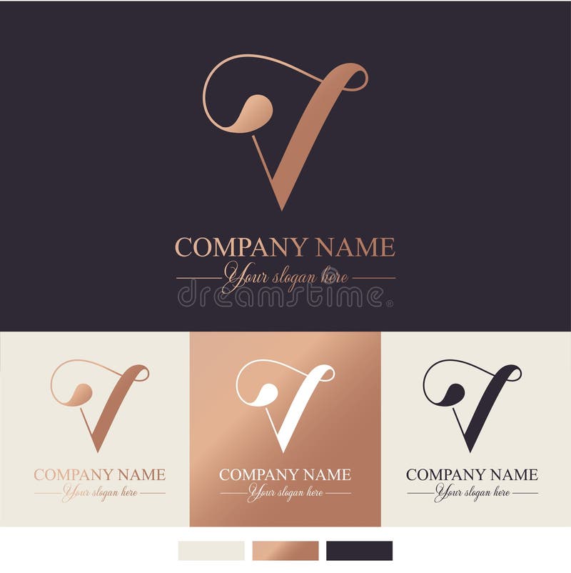 V Logo. V Letter Logo Template Elements. Personal Monogram Stock Vector ...