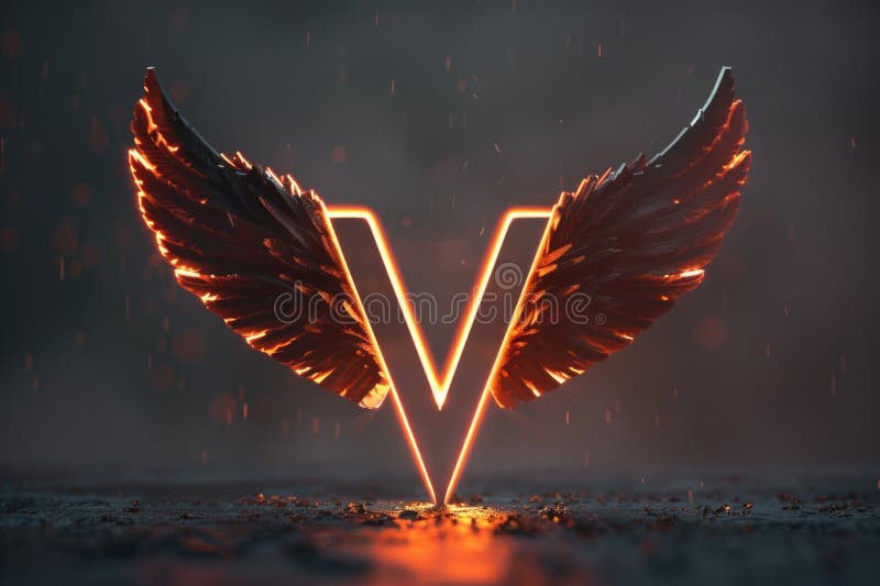 A V12 Logo Symbol Lit Up in a Bright Light, Suitable for Use As an Icon ...