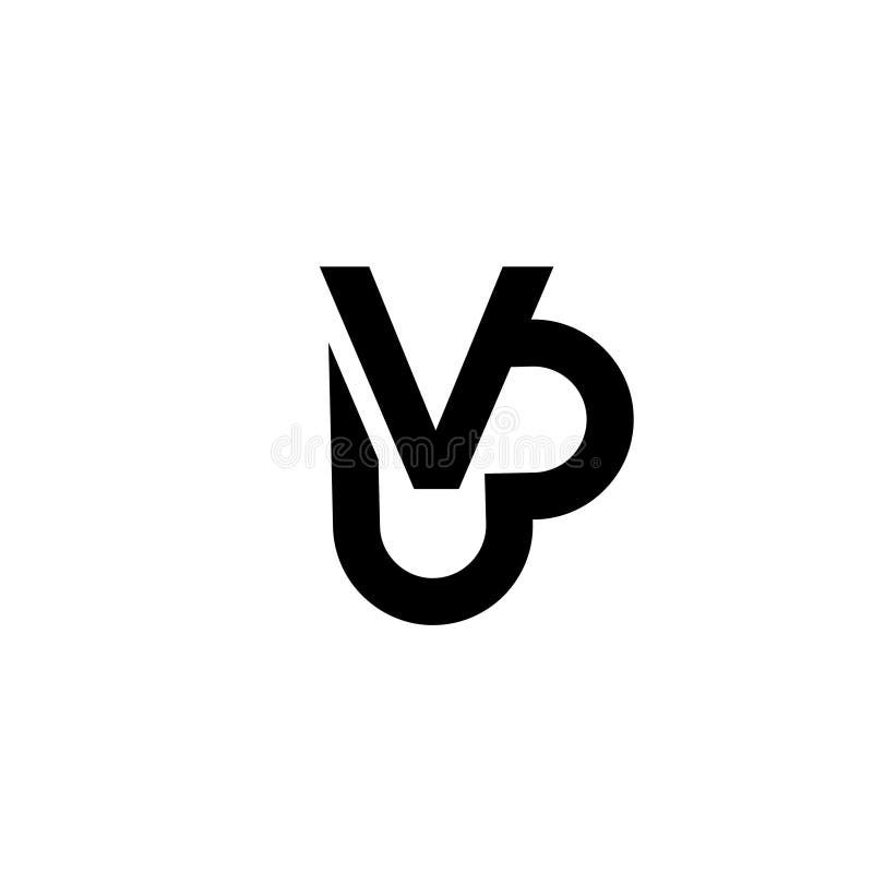 V Love Letter Logo Black Vector Icon Design Isolated White Background ...