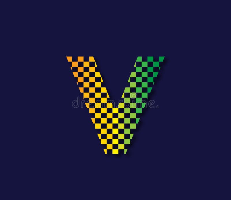 V Megapixels Creative Logo Design Concept Stock Vector - Illustration ...