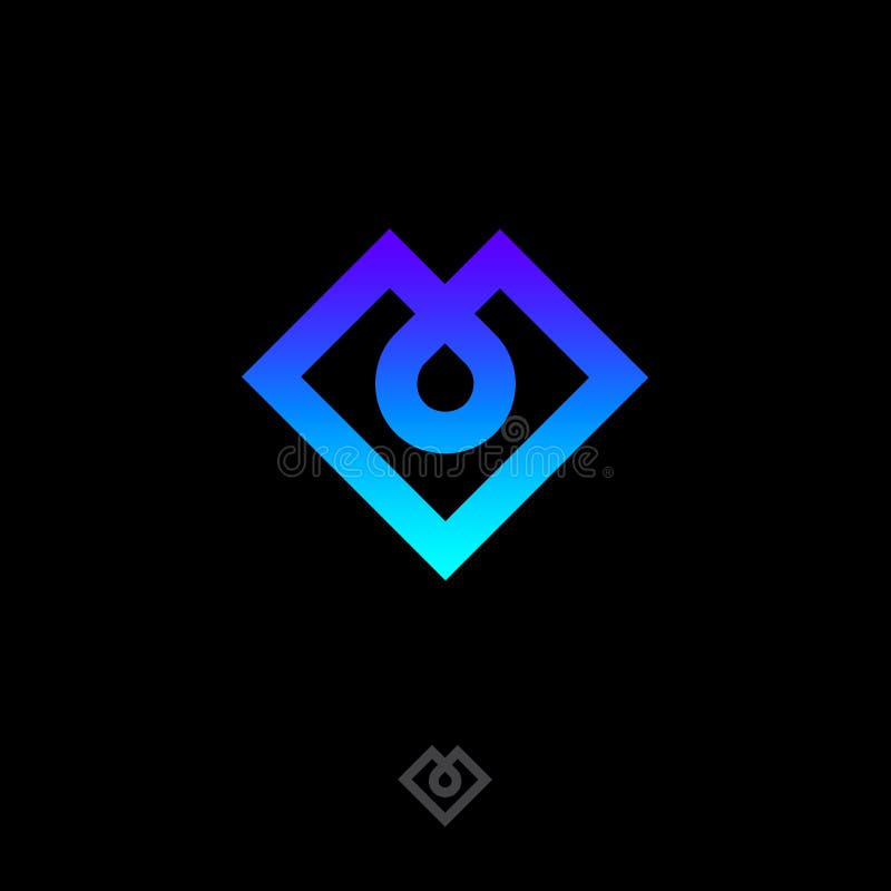 V Monogram, Gradient Blue Logo. Logo Like the Square Shape with a Drop ...