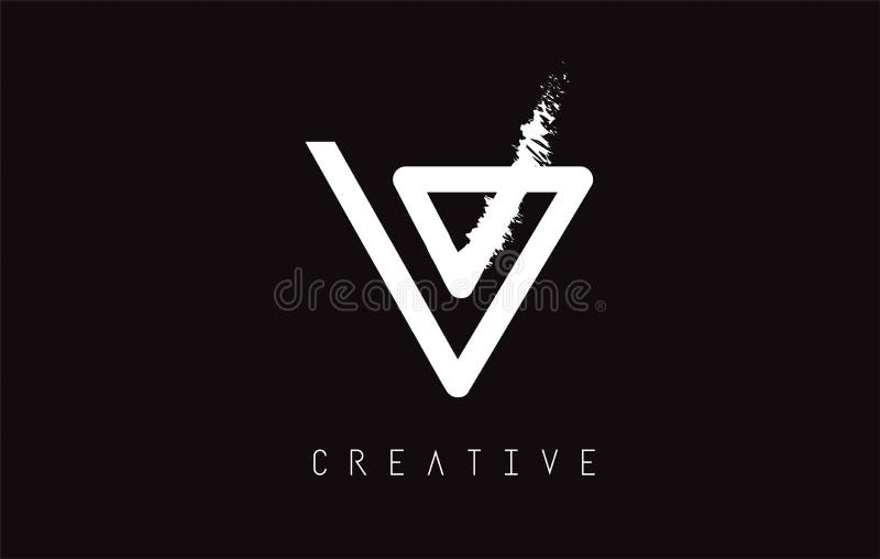 V Monogram Letter Logo Design Brush Paint Stroke. Stock Vector ...