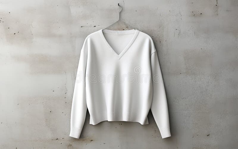 V-neck Sweater Wall White Background -Generative Ai Stock Photo - Image ...