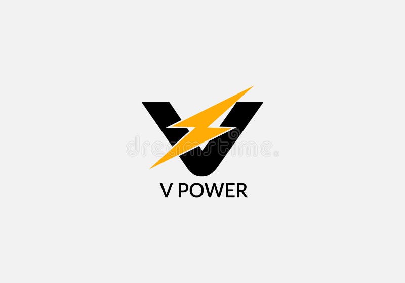 V Power Abstract V Letter Modern Initial Tech Logo Design Stock Vector ...