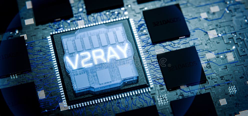 V2Ray Tool is Responsible for Implementing Network Protocols and Functions. Stock Illustration ...