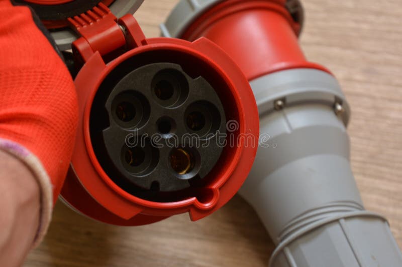 125A- 246-415v Red Plastic Professional Power Connector. High Voltage ...