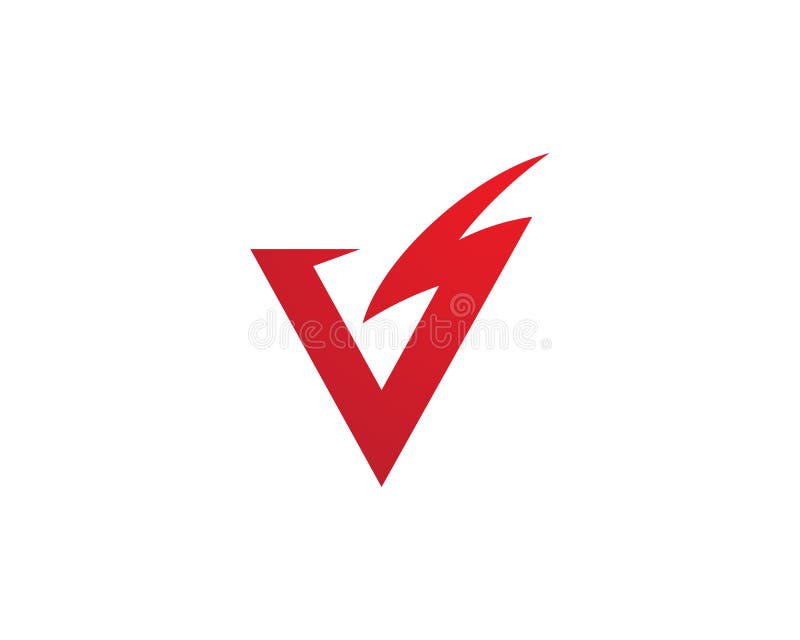 V Relâmpago Logo Template Da Letra Ilustração do Vetor - Ilustração de ...