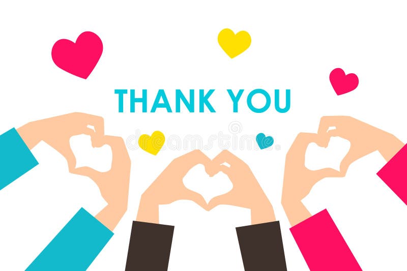 Heart Symbol Made by Hands and Text Thank You. Stock Vector ...