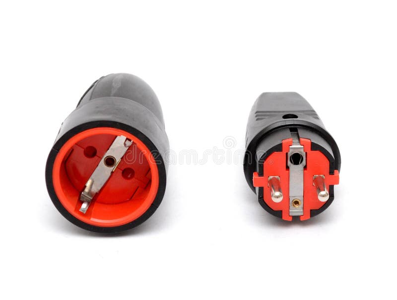European Socket Plug Isolated on White Stock Photo - Image of white ...