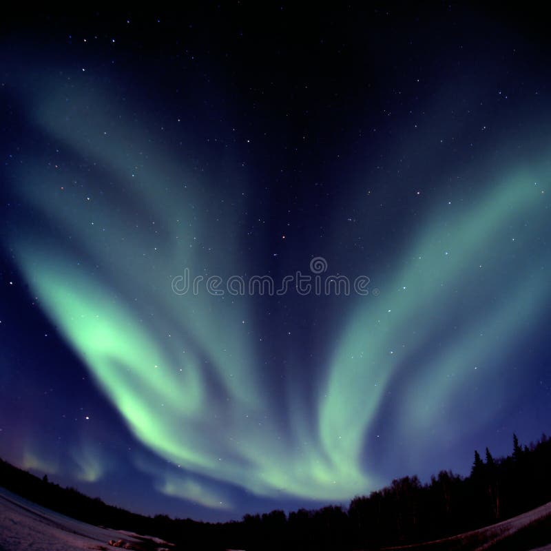 V-shaped Aurora Borelis Arc Stock Image - Image of celestial, swirl: 400387